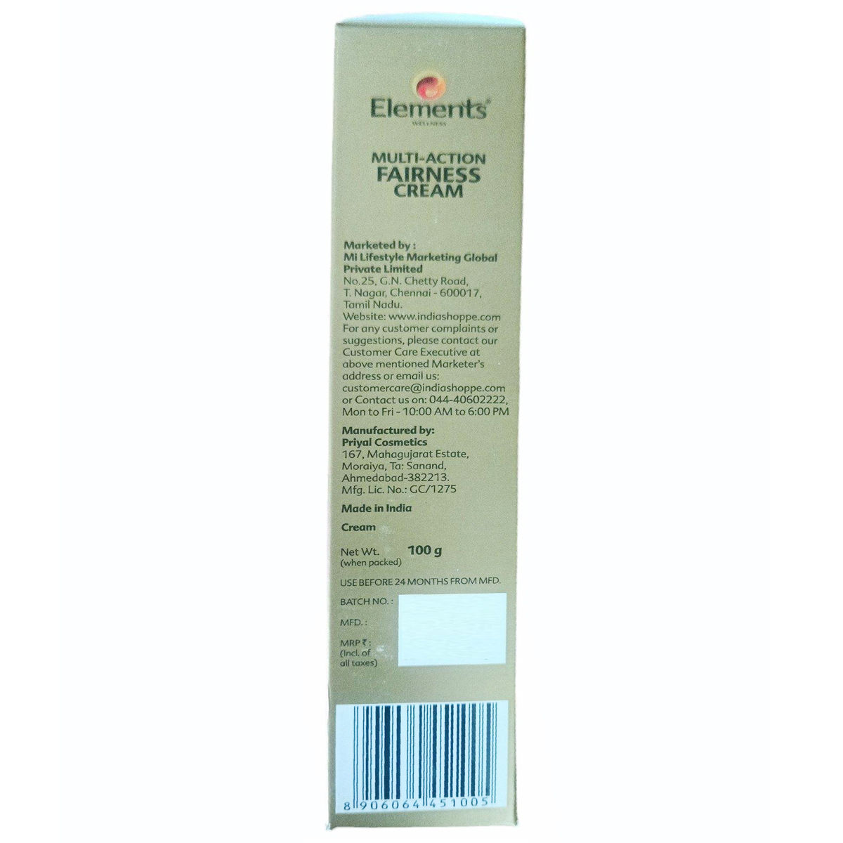 Buy Elements Multi-Action Fairness Cream 100 gm | 19 Minutes Delivery ...