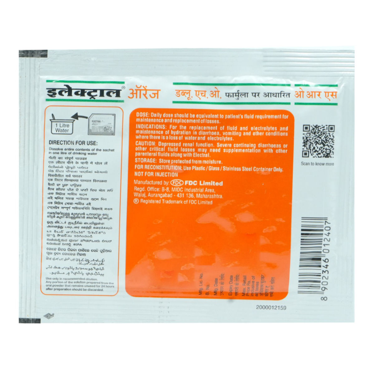Electral Orange Flavour Sachet 21.8 gm | Uses, Side Effects, Price ...