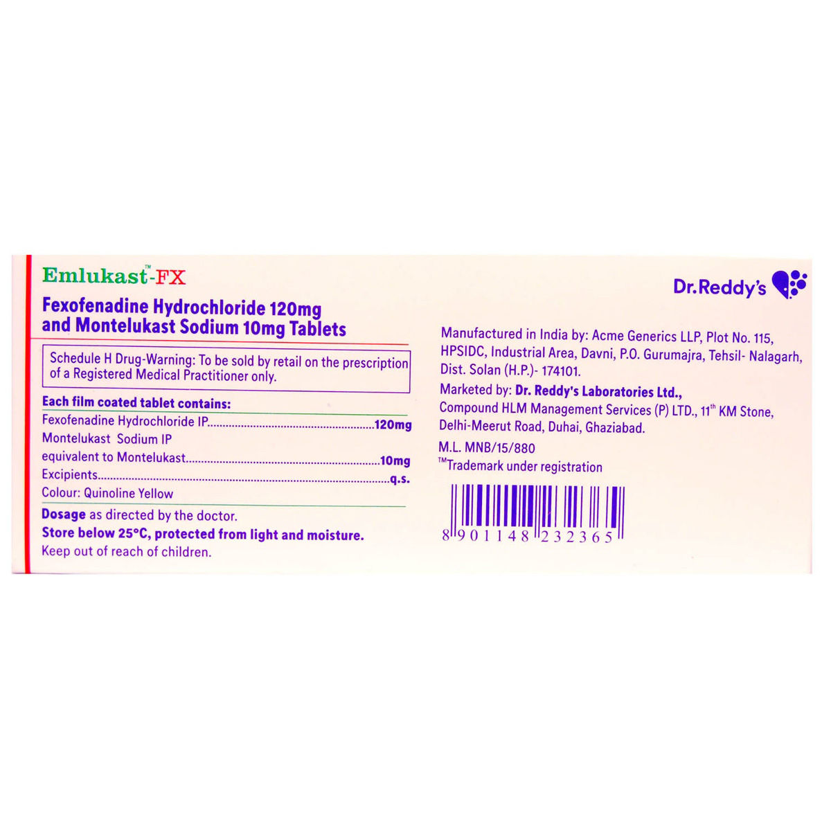 Emlukast-FX Tablet 10's Price, Uses, Side Effects, Composition - Apollo ...