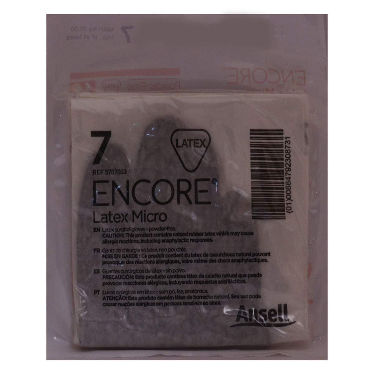 Ansell Encore Latex Micro Optic Gloves 7, 1 Count Price, Uses, Side ...