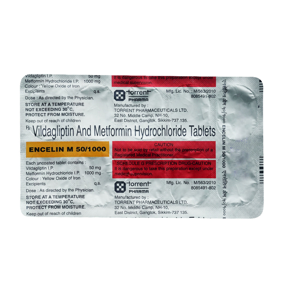 Encelin M 50/1000 Tablet | Uses, Side Effects, Price | Apollo Pharmacy