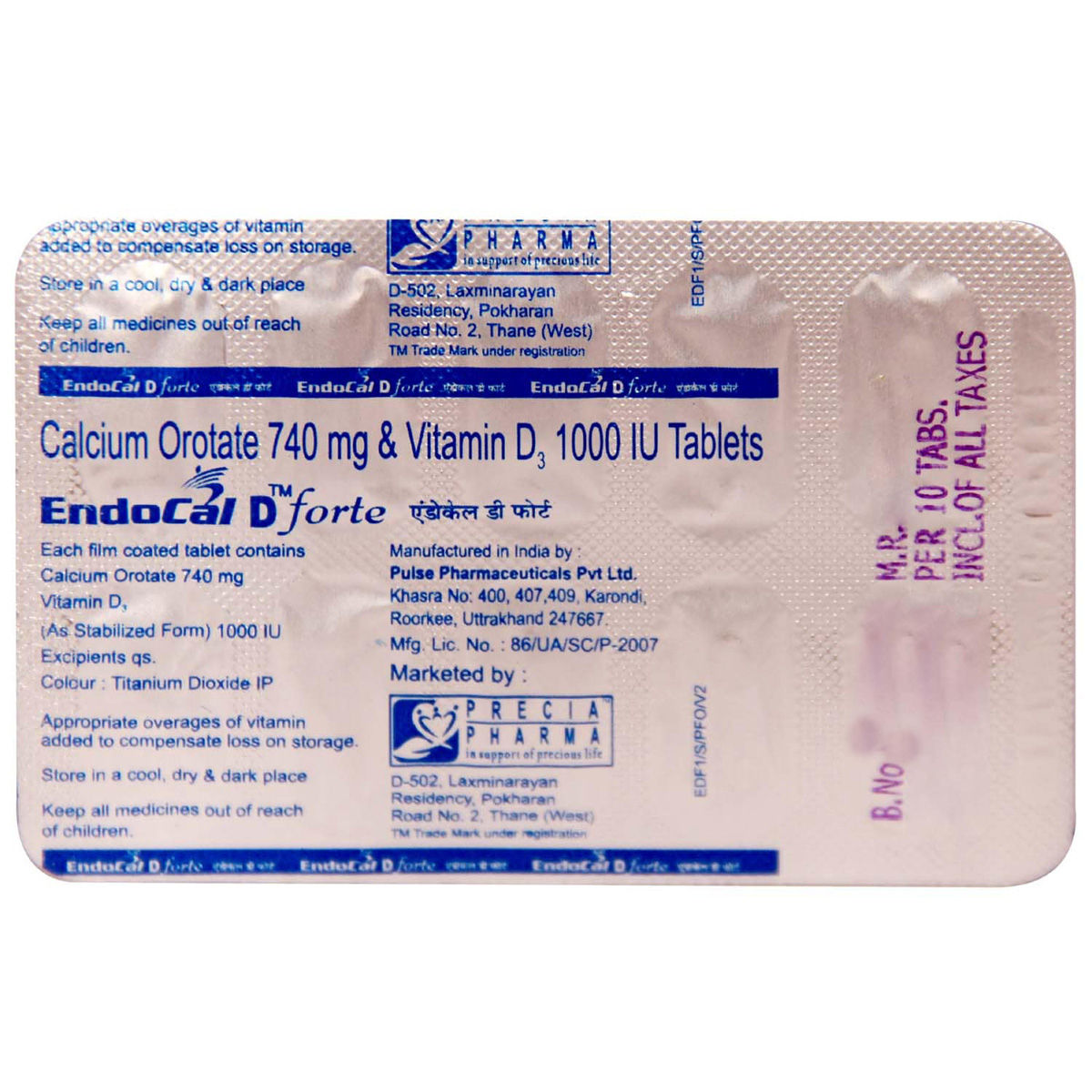 Endocal D Forte Tablet 10's Price, Uses, Side Effects, Composition ...