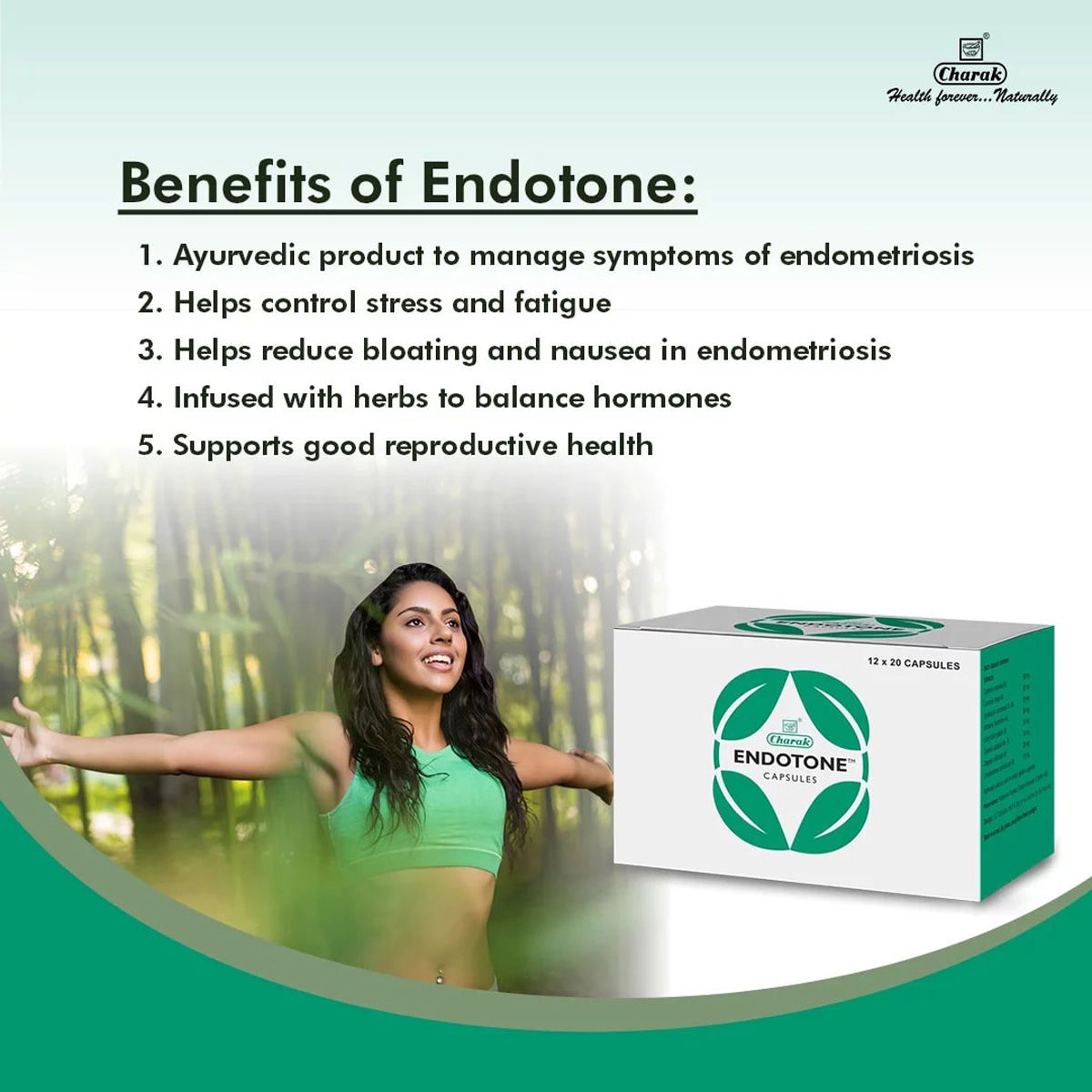 Charak Endotone, 20 Capsules Price, Uses, Side Effects, Composition ...
