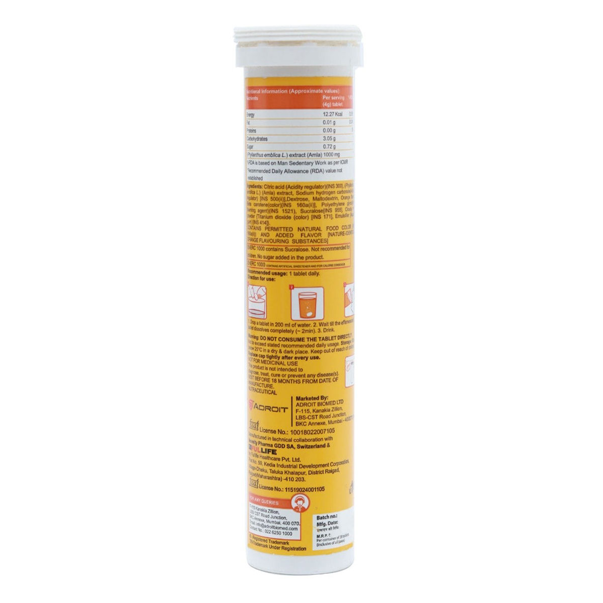 Enerc 1000 Orange Tablet | Uses, Side Effects, Price | Apollo Pharmacy