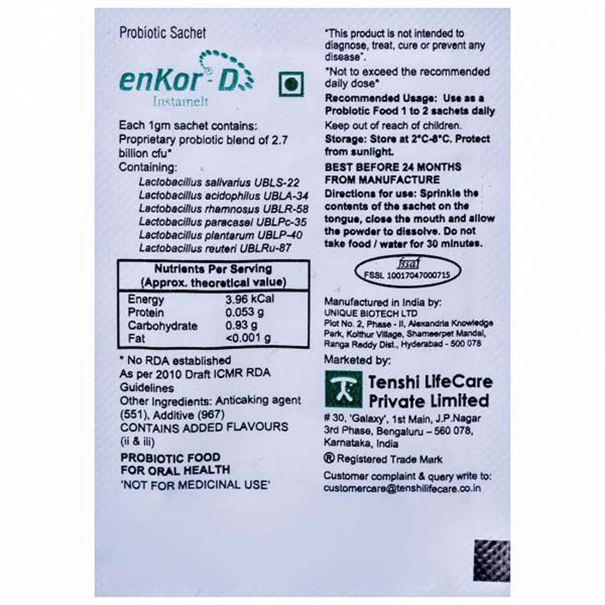 Enkor-D Instamelt Mint Sachet 1 gm | Uses, Side Effects, Price | Apollo Pharmacy
