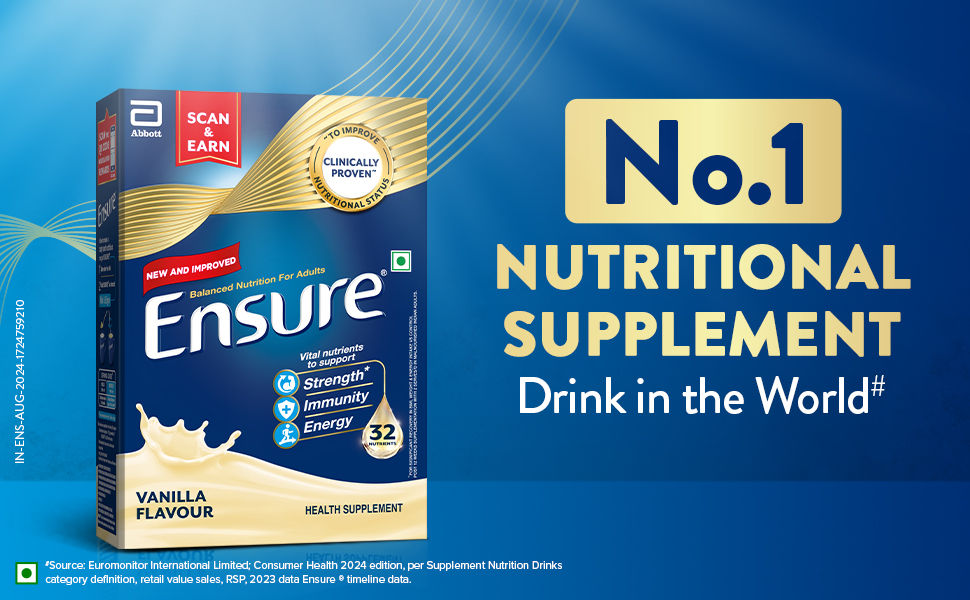 Buy Ensure Complete, Balanced Nutrition Vanilla Flavour Powder for ...