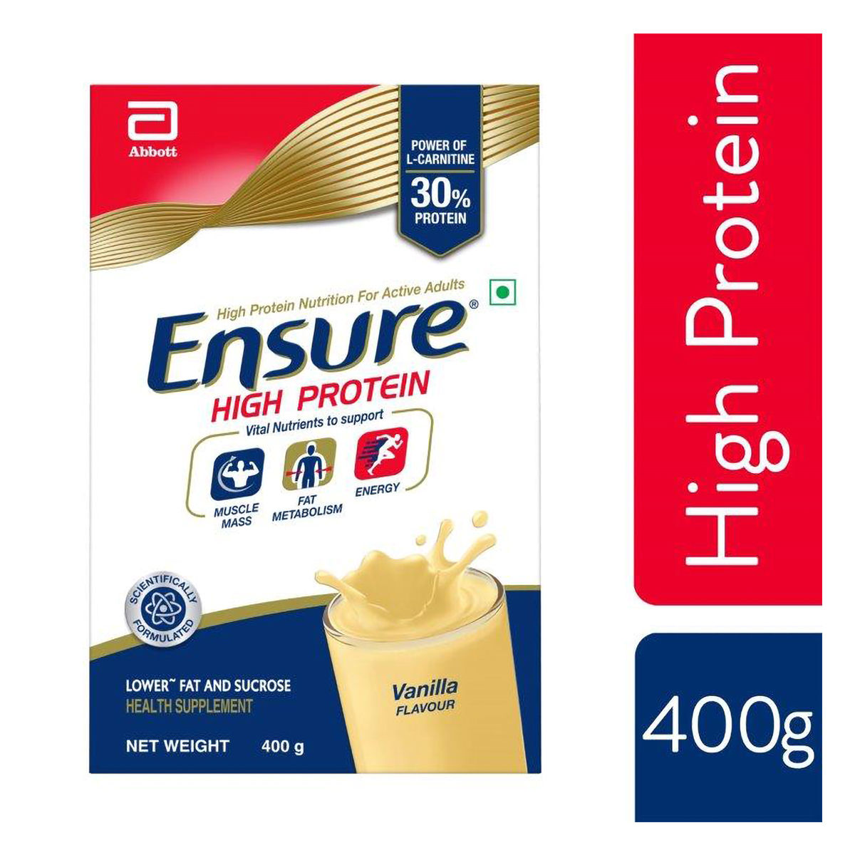 Ensure High Protein Vanilla Flavour Powder for Adults, 400 gm Price ...