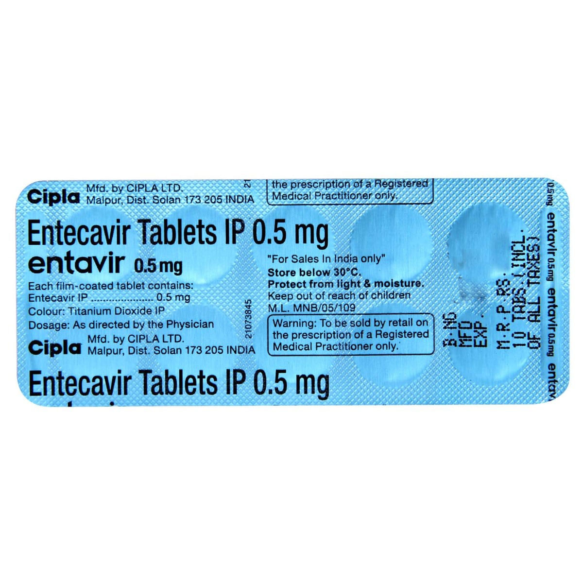 Entavir 0.5 mg Tablet 10's Price, Uses, Side Effects, Composition ...