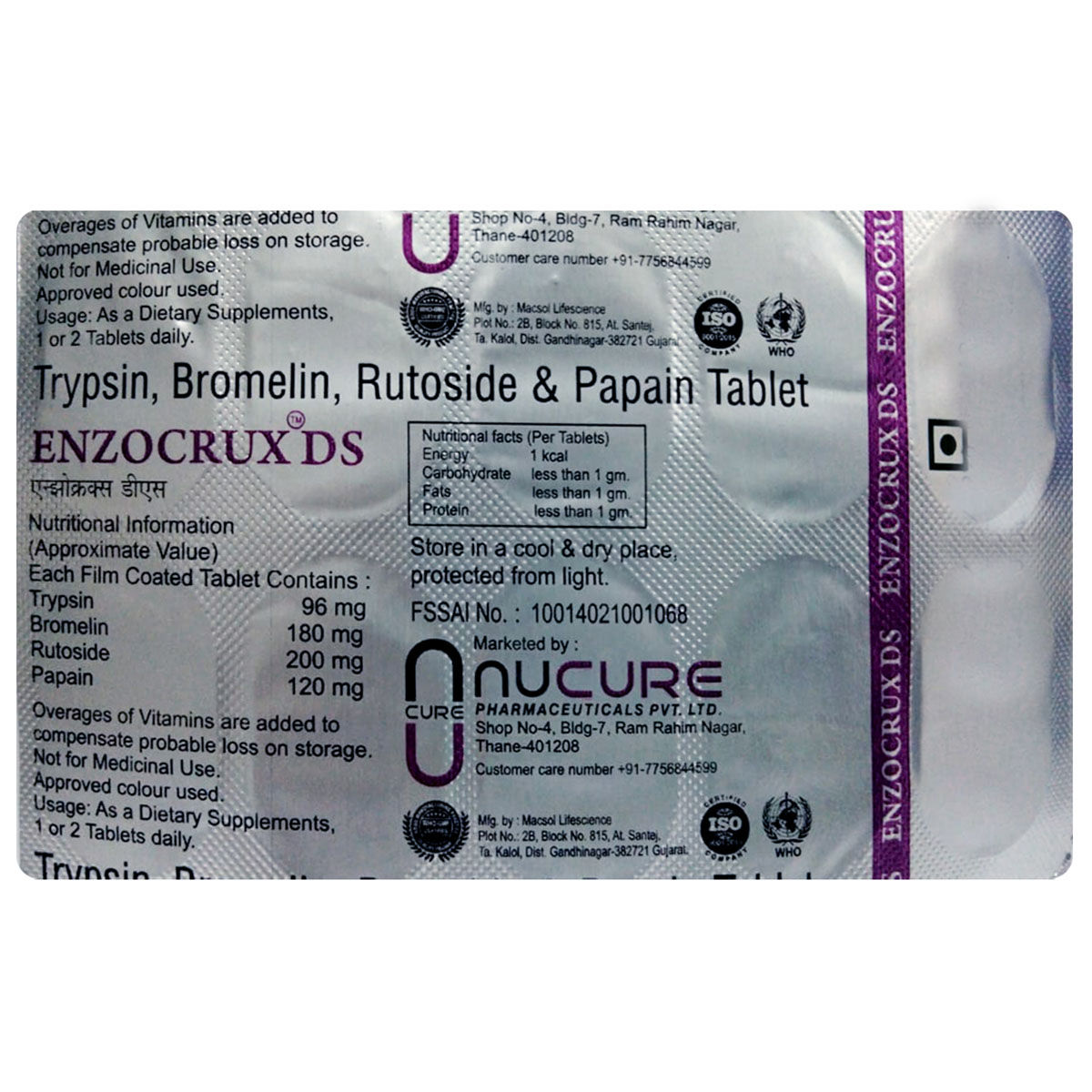 Enzocrux DS Tablet | Uses, Side Effects, Price | Apollo Pharmacy