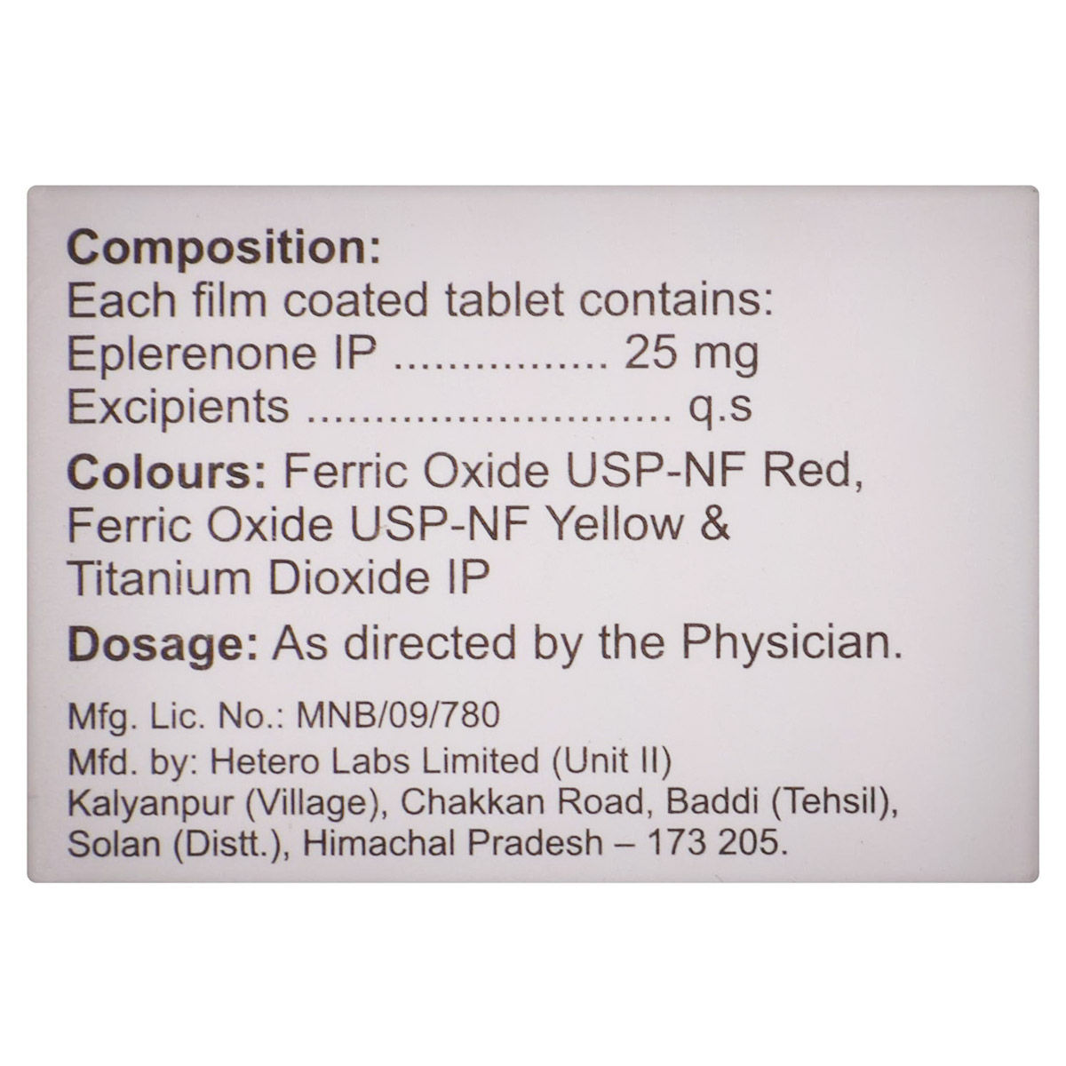 Eplerite 25 Tablet | Uses, Side Effects, Price | Apollo Pharmacy