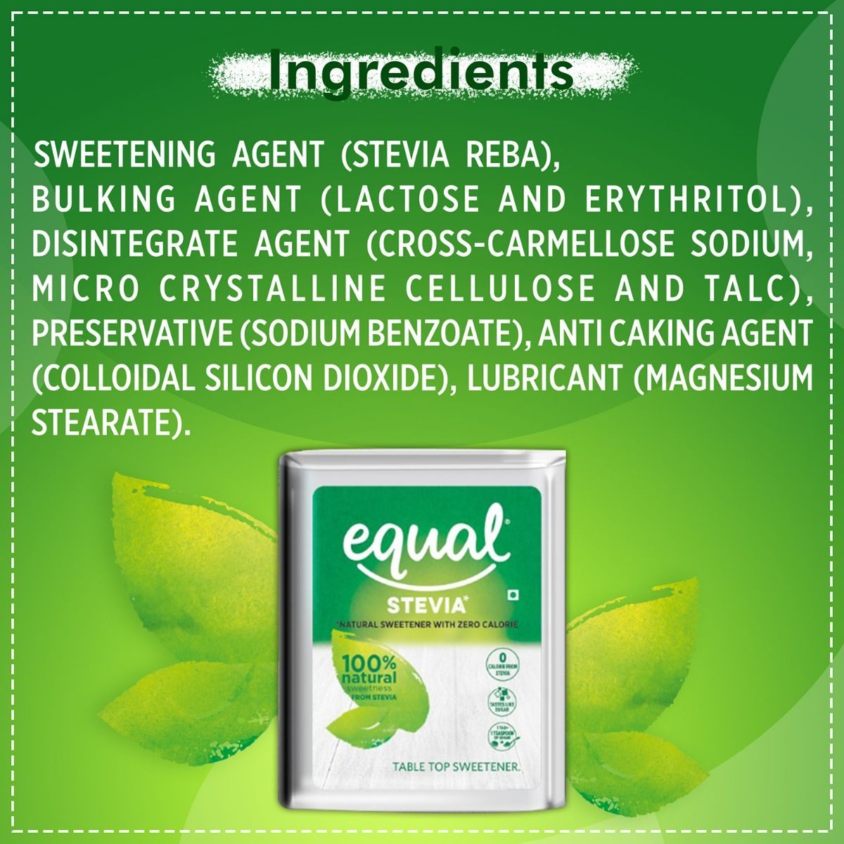 Equal Stevia Natural Sweetener, 300 Tablets Price, Uses, Side Effects ...