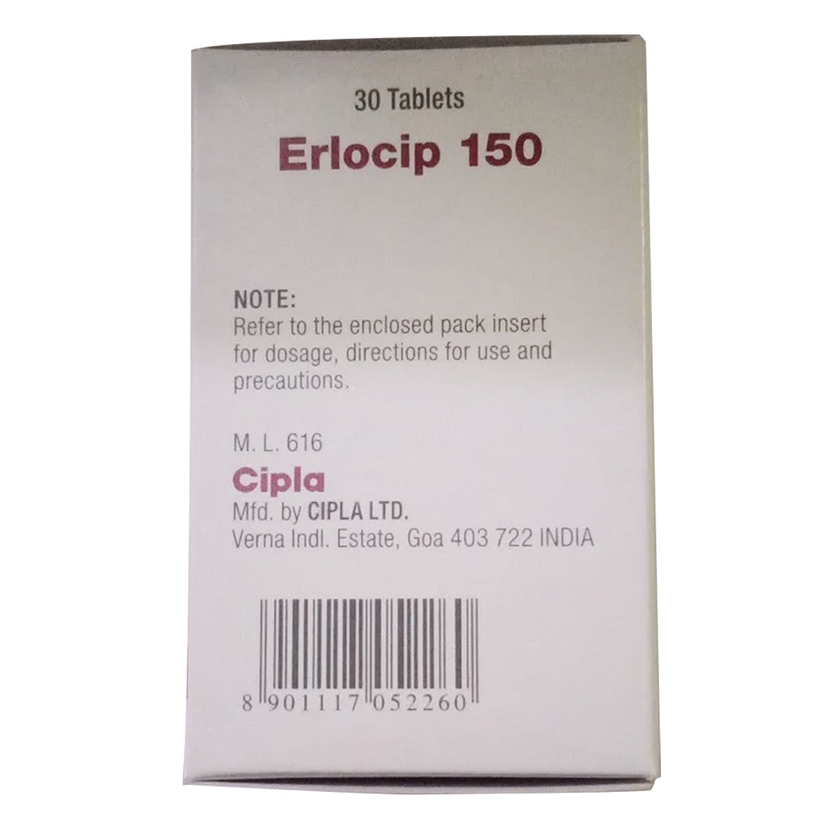 Erlocip 150 Tablet 30's Price, Uses, Side Effects, Composition - Apollo ...