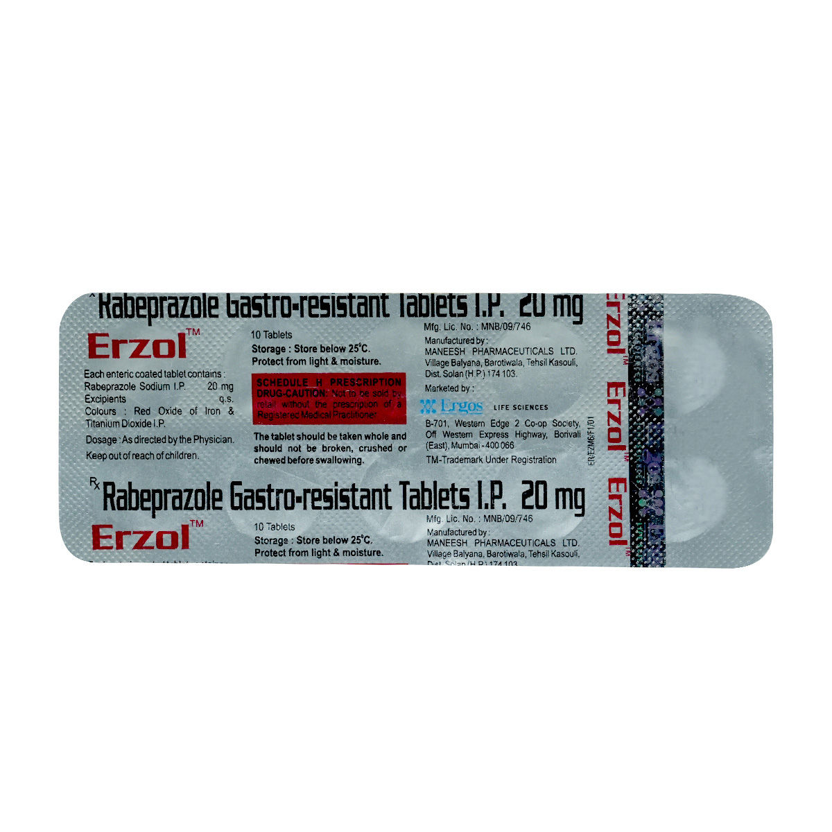 Erzol 20mg Tablet | Uses, Side Effects, Price | Apollo Pharmacy
