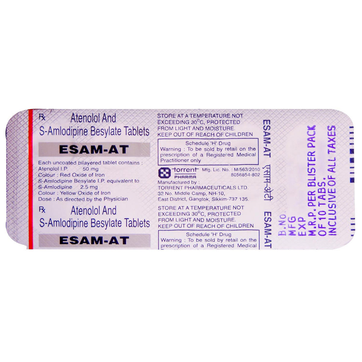Esam AT Tablet 10's Price, Uses, Side Effects, Composition - Apollo ...