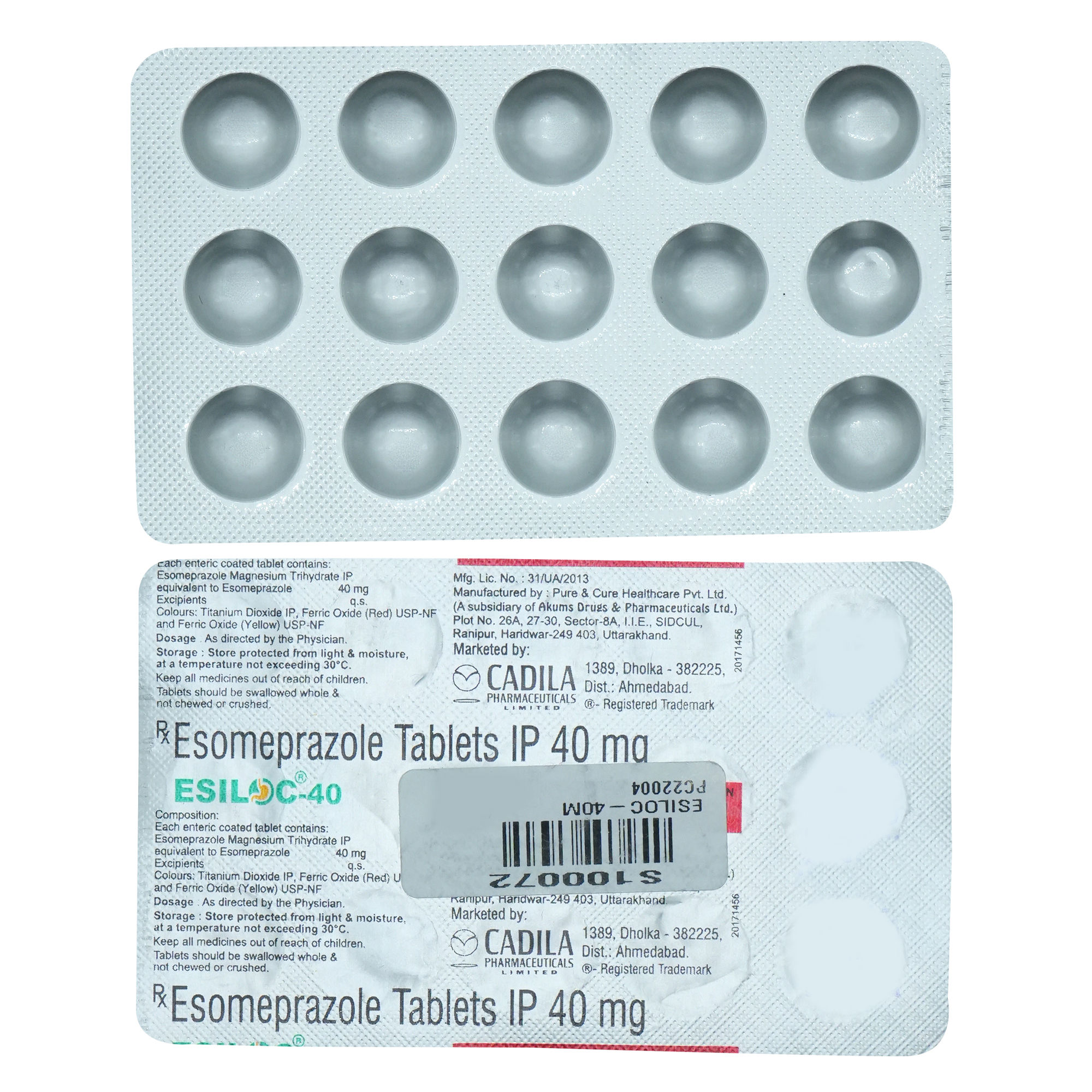 Esiloc-40 mg Tablet | Uses, Side Effects, Price | Apollo Pharmacy