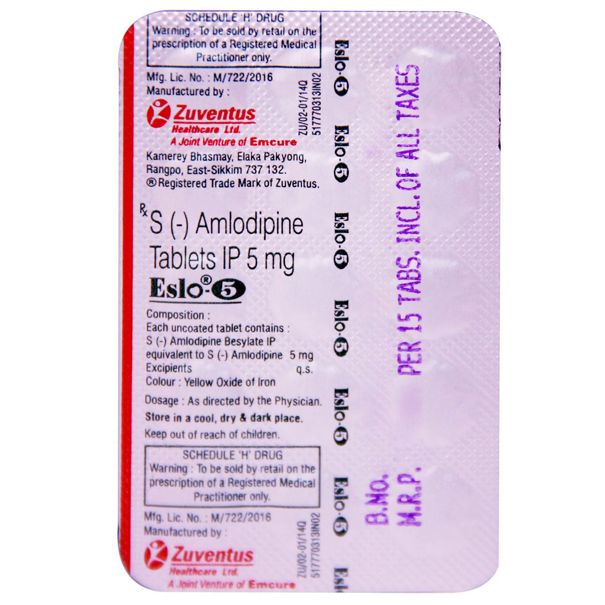 Eslo 5 Tablet | Uses, Side Effects, Price | Apollo Pharmacy