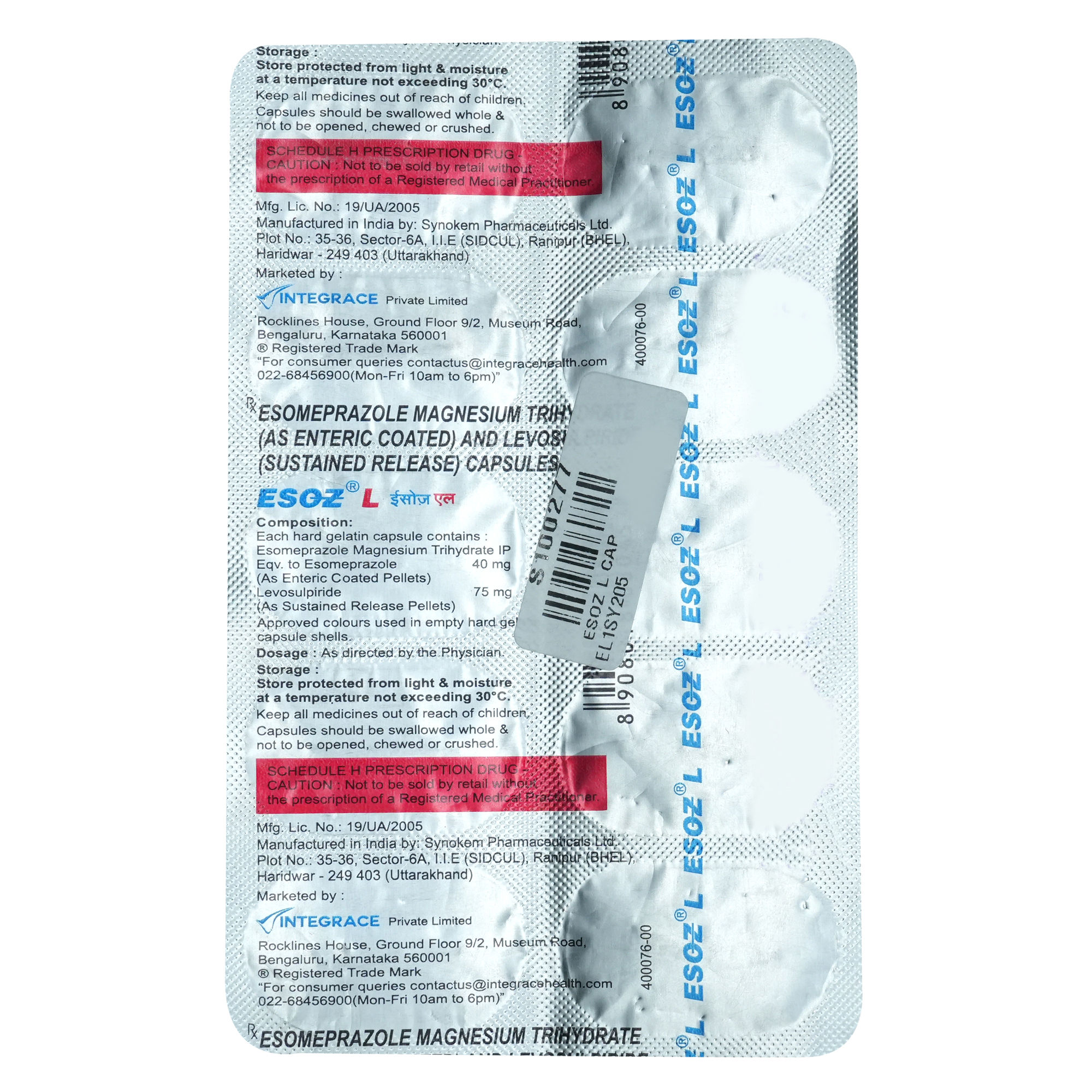 Esoz L Capsule 10's Price, Uses, Side Effects, Composition - Apollo ...
