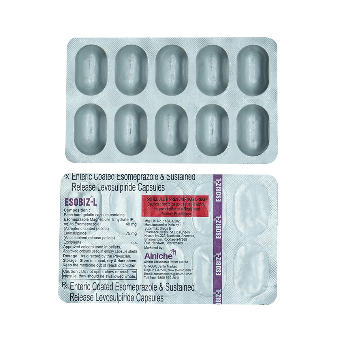 Esobiz-L Capsule 10's Price, Uses, Side Effects, Composition - Apollo ...