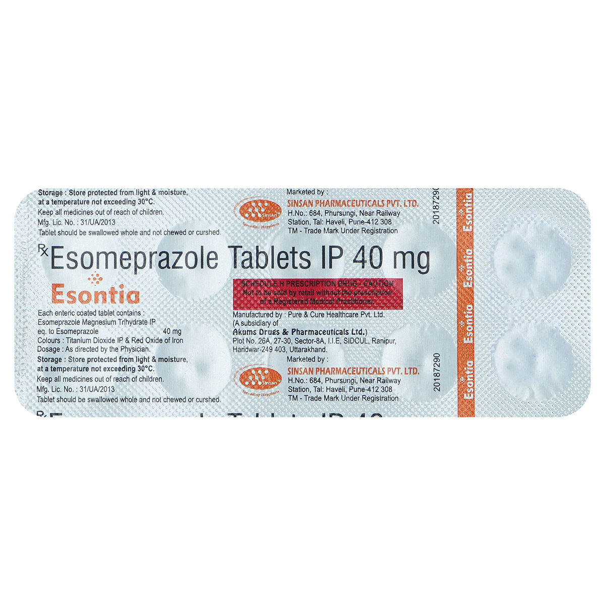 Esontia 40 Tab | Uses, Side Effects, Price | Apollo Pharmacy