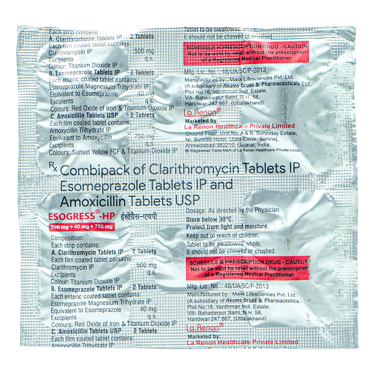 Esogress-Hp Kit Tablet 6's Price, Uses, Side Effects, Composition - Apollo Pharmacy