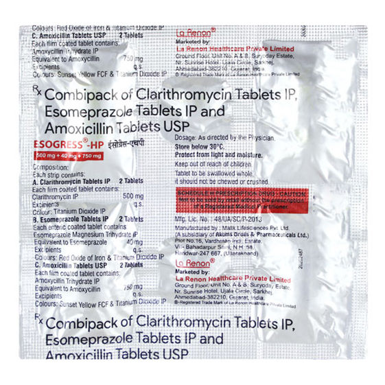 Esogress-Hp Kit Tablet | Uses, Side Effects, Price | Apollo Pharmacy