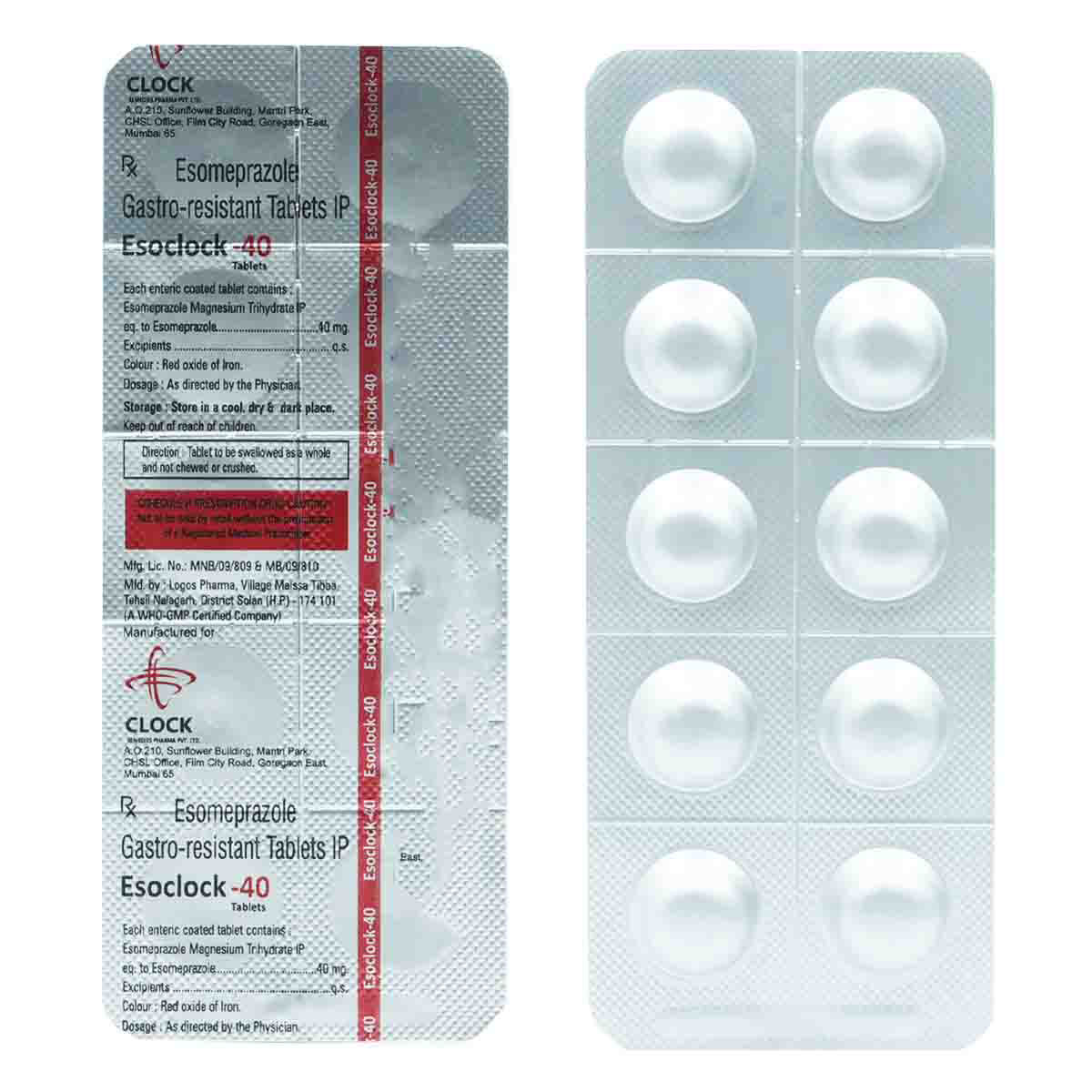 Esoclock-40 Tablet | Uses, Side Effects, Price | Apollo Pharmacy