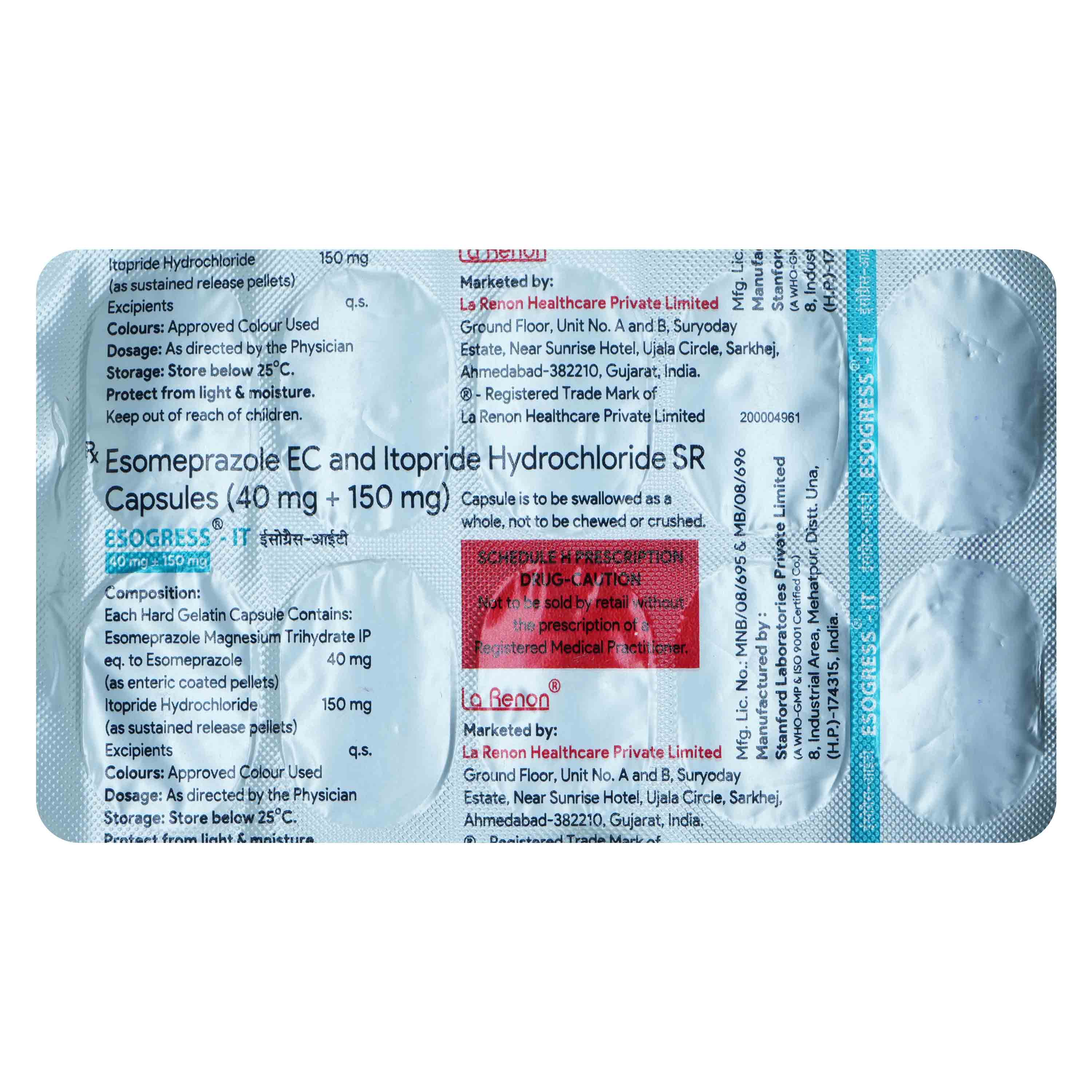 Esogress-IT 40 mg/150 mg Capsule | Uses, Side Effects, Price | Apollo ...