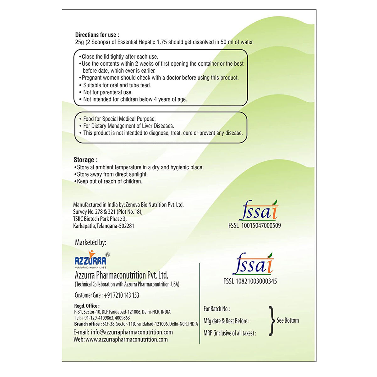 Buy Essential Nutrition Series Hepatic 1.75 Vanilla Flavour Powder, 400 ...