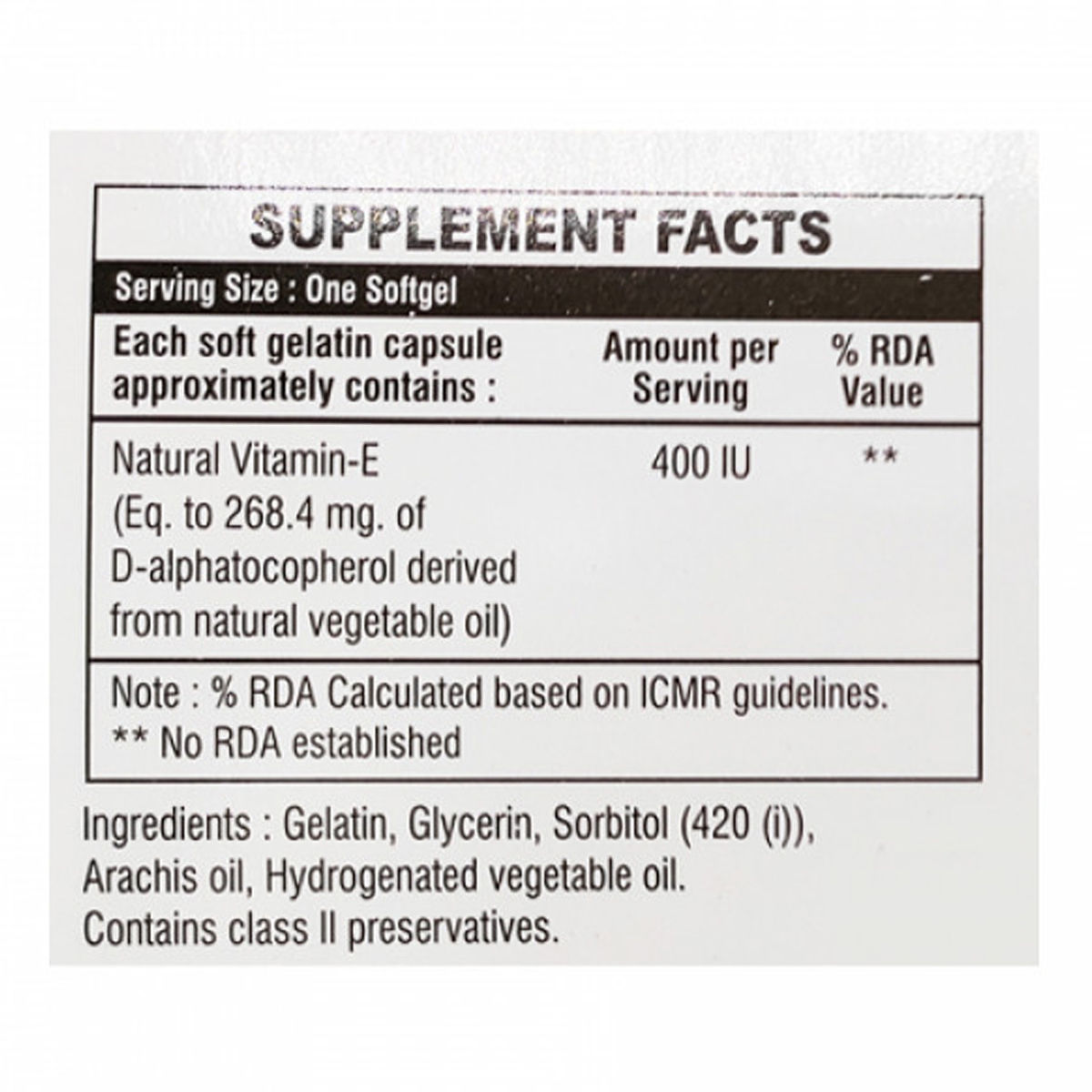 E-Tamin 400IU Softgel Capsule | Uses, Side Effects, Price | Apollo Pharmacy