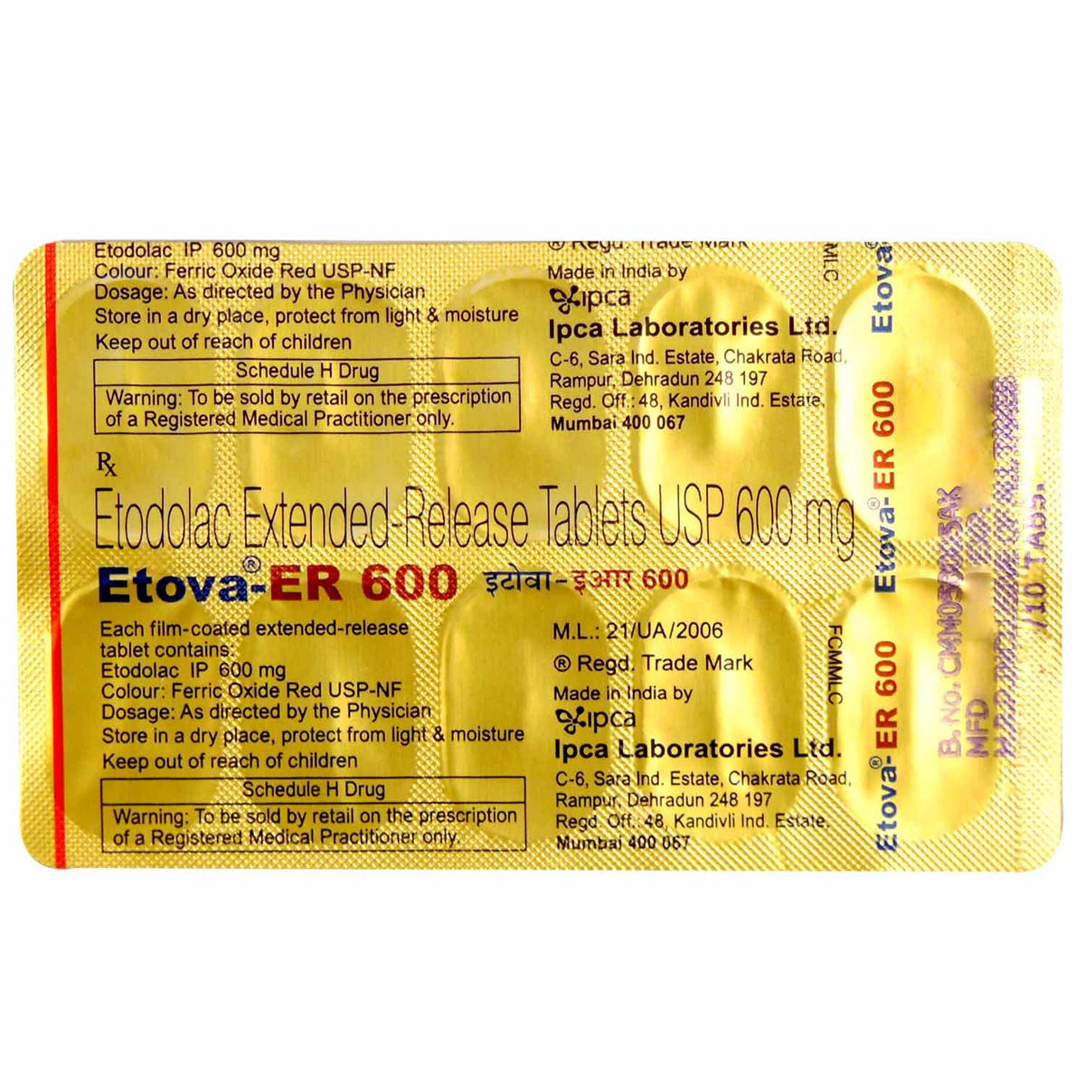 Etova ER 600 Tablet | Uses, Side Effects, Price | Apollo Pharmacy