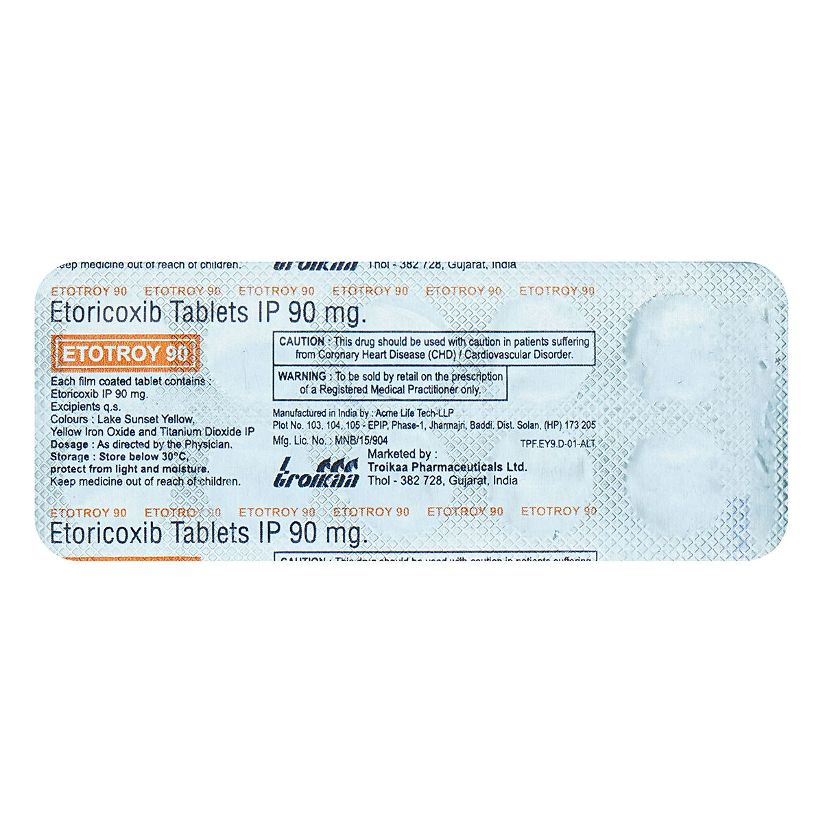 Etotroy 90 Tablet | Uses, Side Effects, Price | Apollo Pharmacy