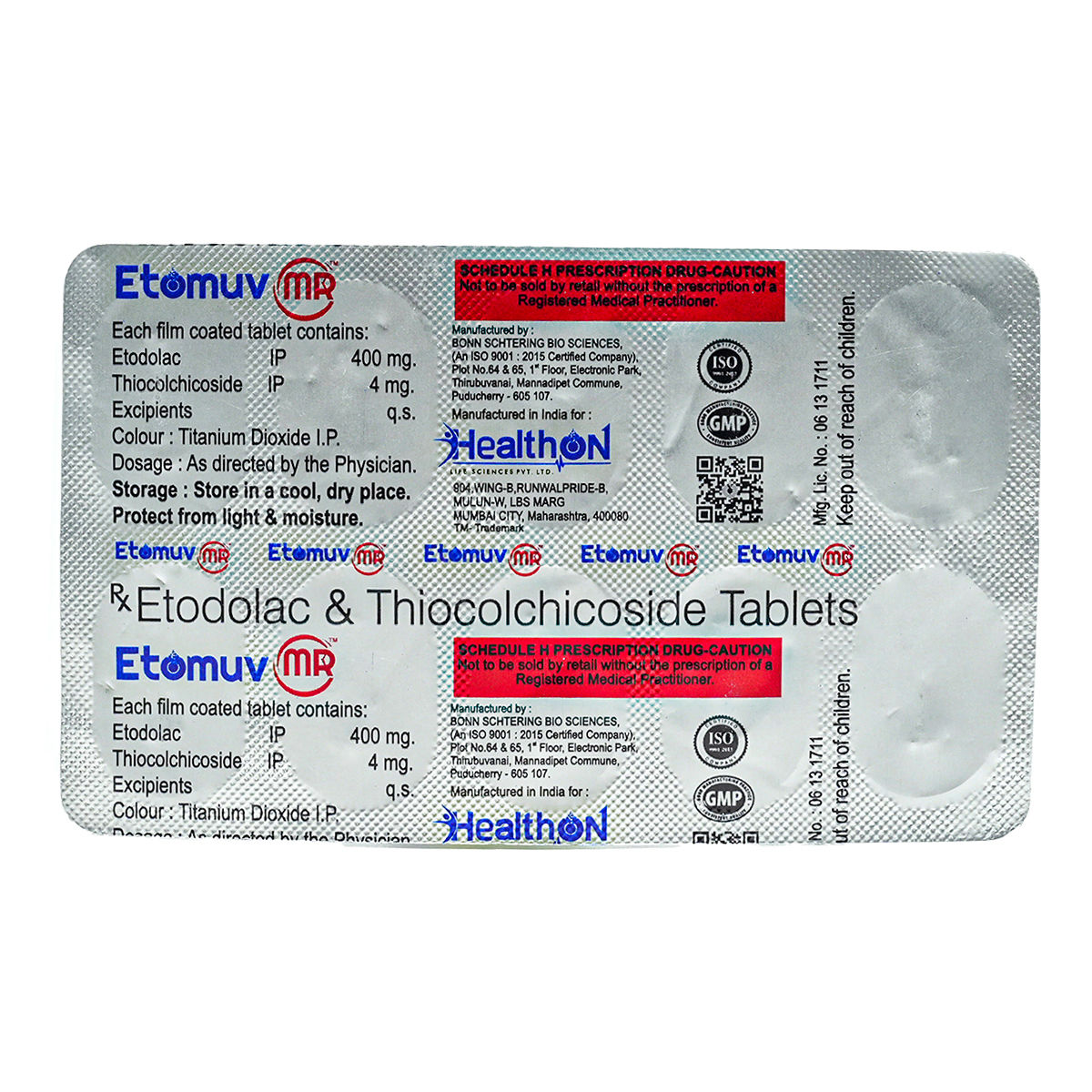 Etomuv Mr 400/4 Tab 10'S Price, Uses, Side Effects, Composition ...