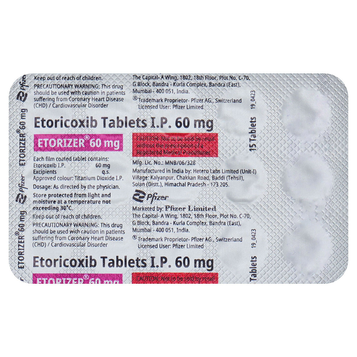 Etorizer 60 mg Tablet | Uses, Side Effects, Price | Apollo Pharmacy