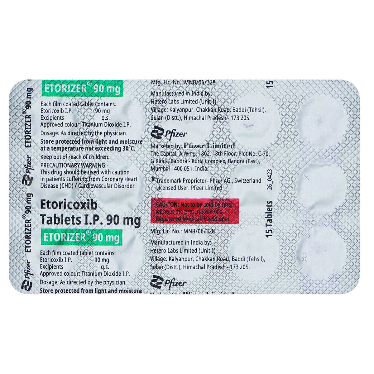 Etorizer 90 mg Tablet | Uses, Side Effects, Price | Apollo Pharmacy