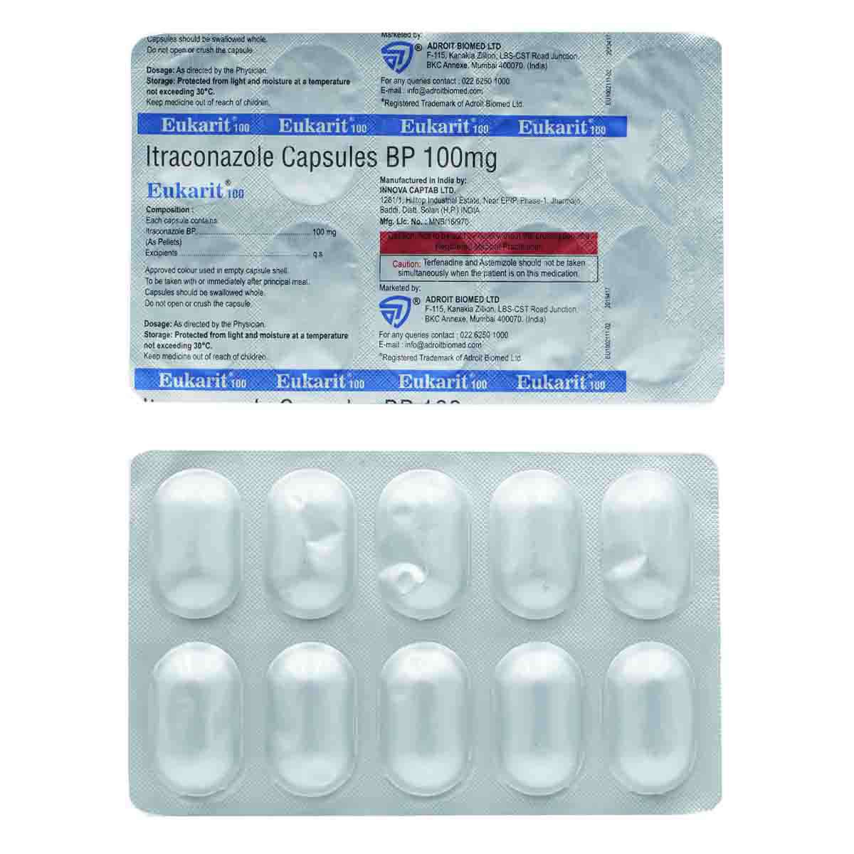 Eukarit 100 mg Capsule | Uses, Side Effects, Price | Apollo Pharmacy