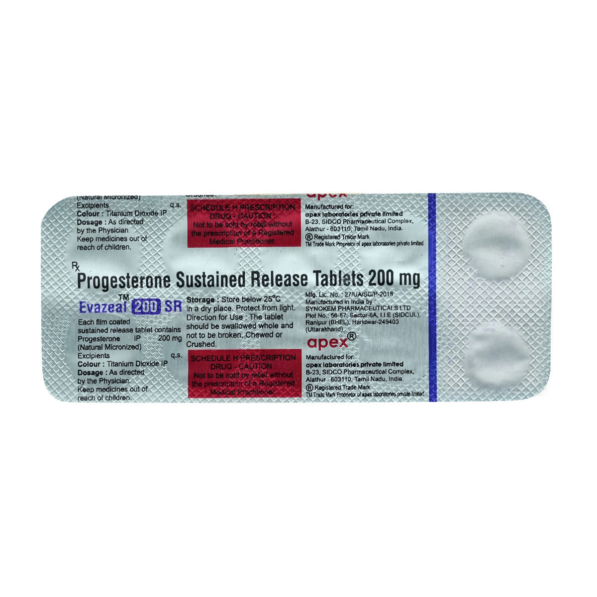 Evazeal 200mg Sr Tablet | Uses, Side Effects, Price | Apollo Pharmacy