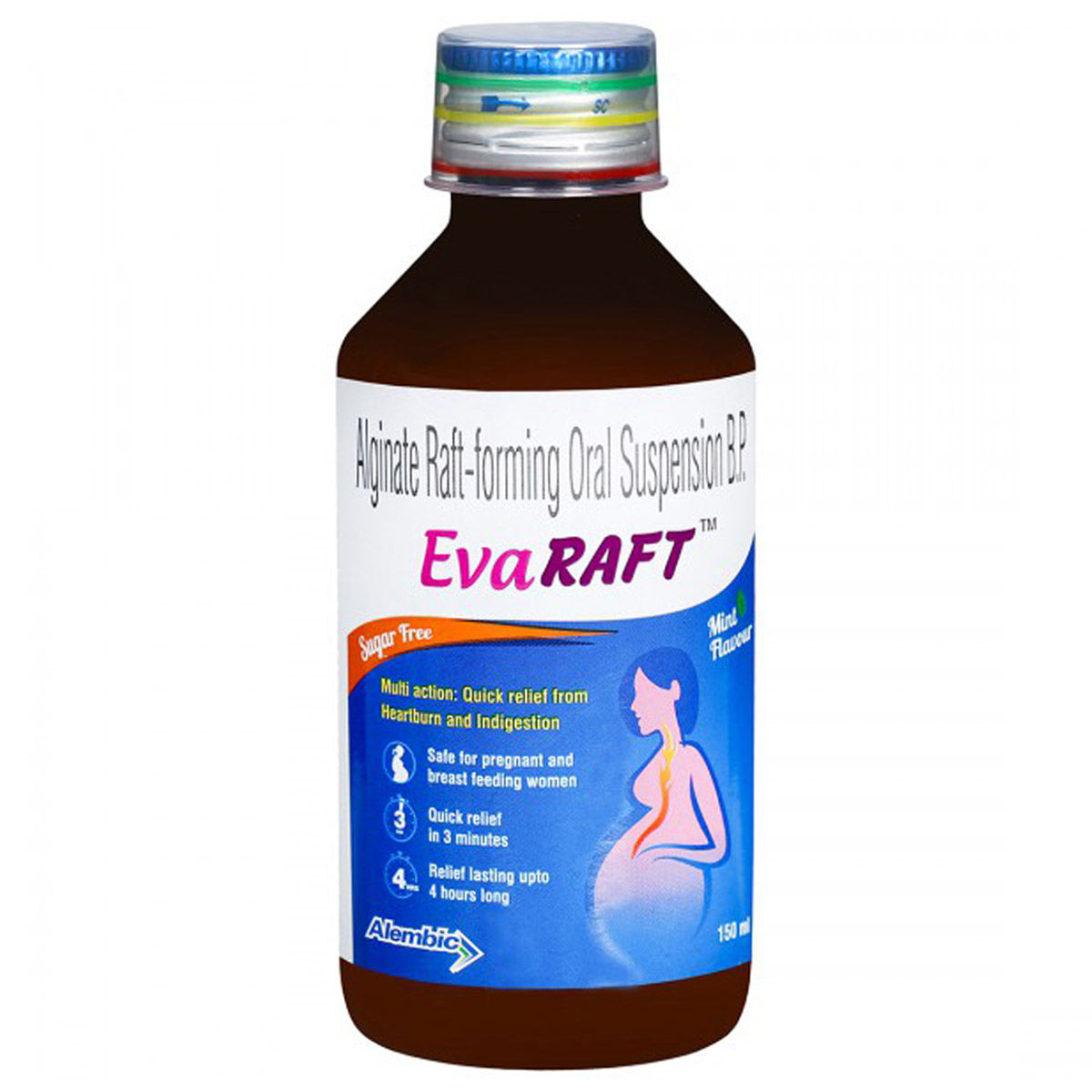 Evaraft Sugar Free Mint Flavour Oral Suspension 150 ml | Uses, Side ...