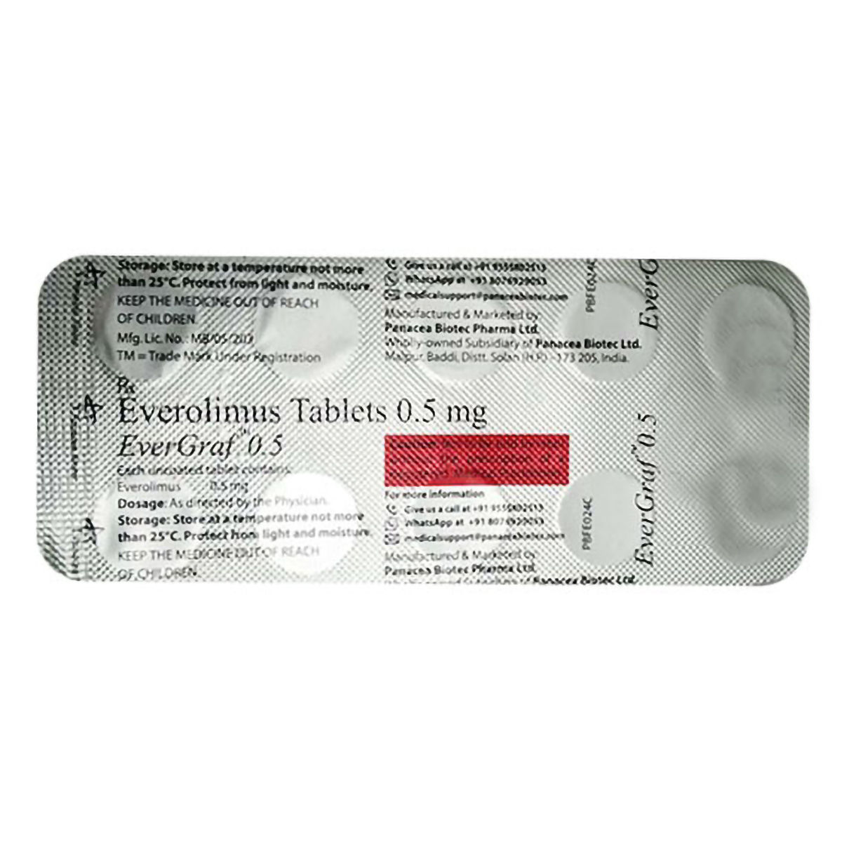 Evergraf 0.5 Tablet | Uses, Side Effects, Price | Apollo Pharmacy