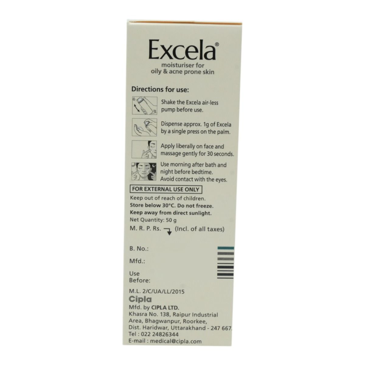 Buy Excela Moisturiser Cream 50 gm | 19 Minutes Delivery | Apollo Pharmacy