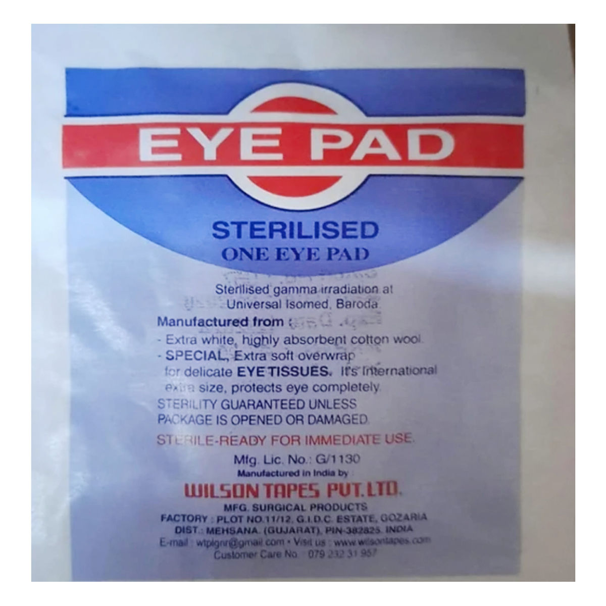 Wilson Eye Pad 1's Price, Uses, Side Effects, Composition - Apollo Pharmacy