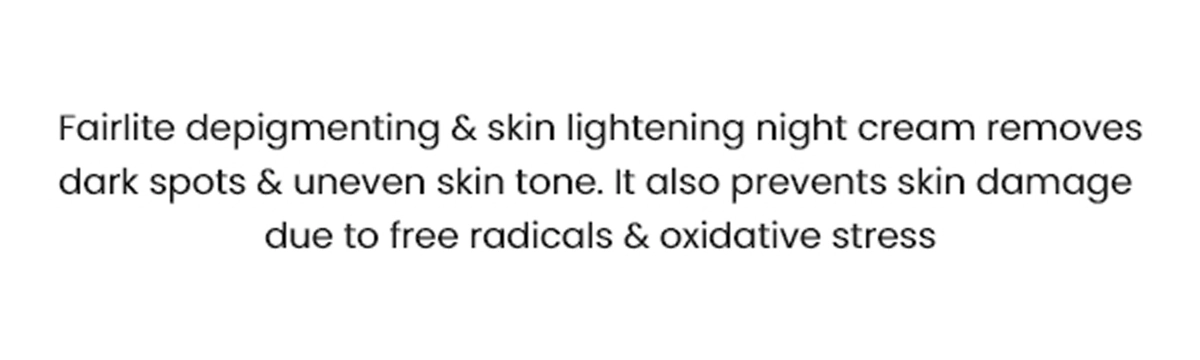 Fairlite Nite Cream 20 gm | Depigmenting & Skin Lightening | Night ...