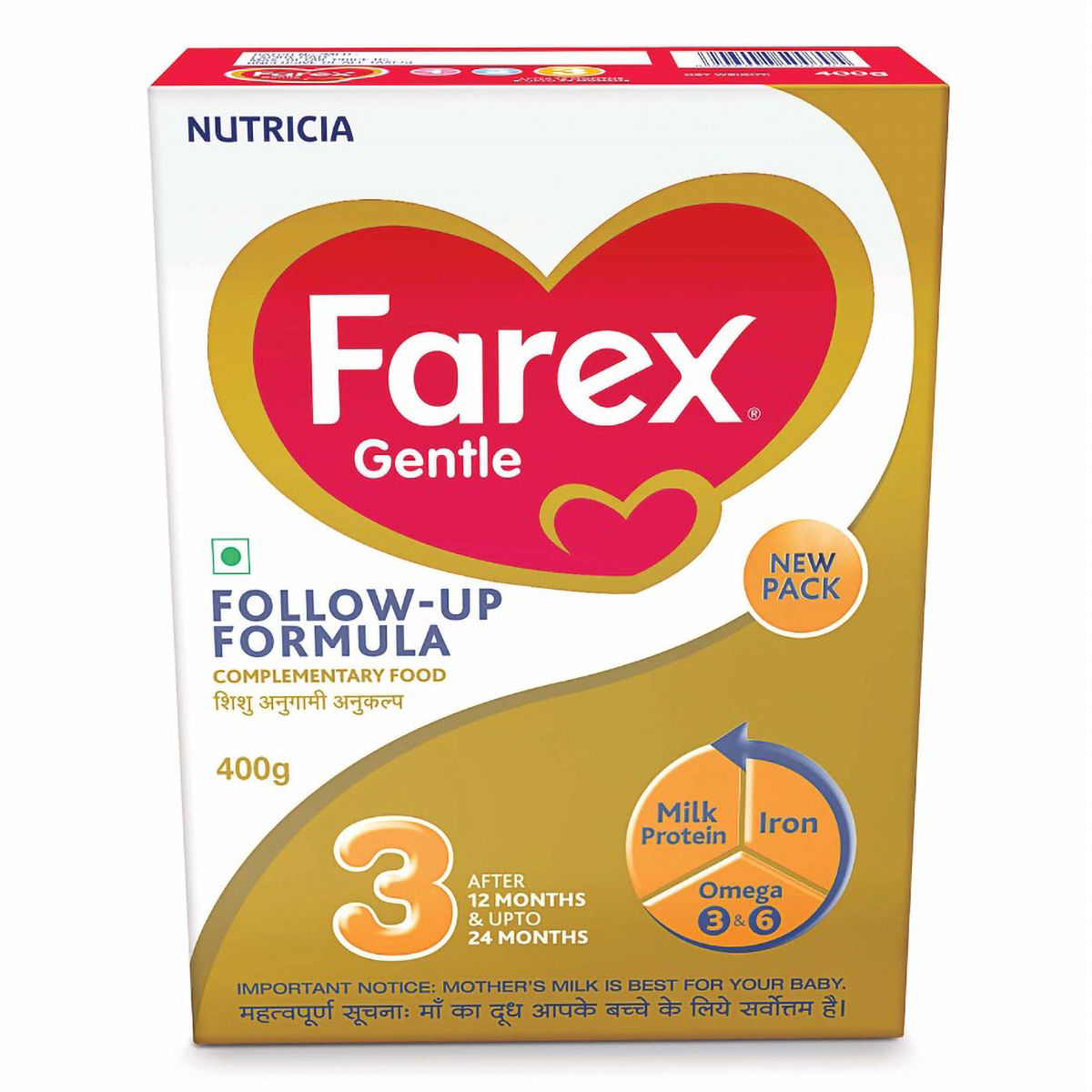 Farex Gentle Follow-Up Formula Stage 3 Powder for 12 to 24 Months, 400 ...