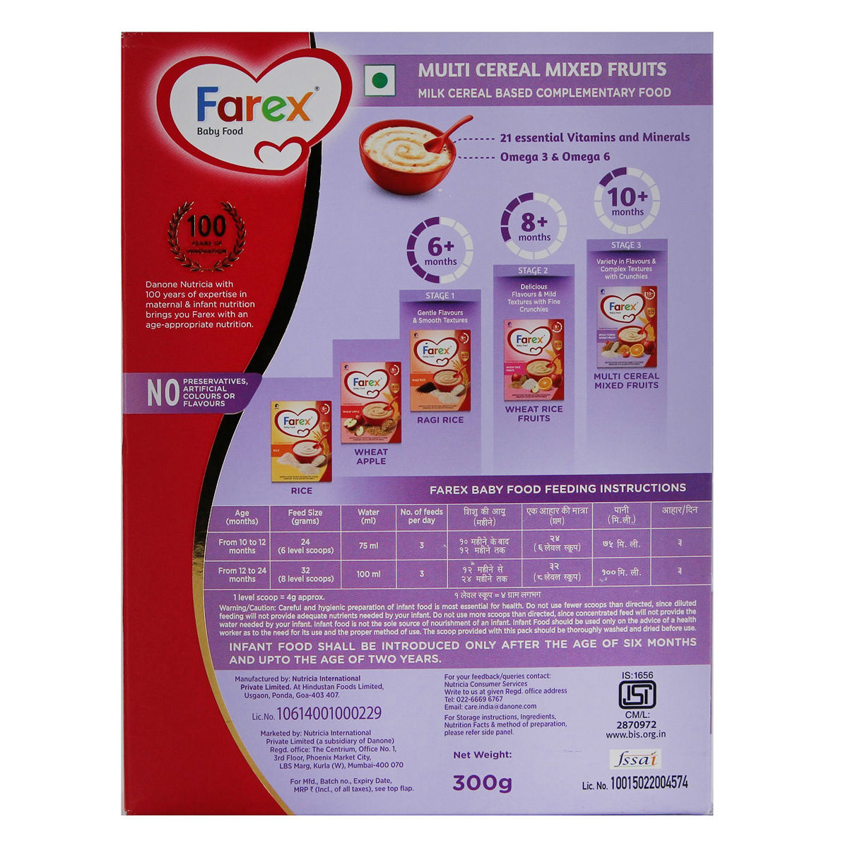 Farex Multi Cereal Mixed Fruit Powder, 300 gm Price, Uses, Side Effects ...
