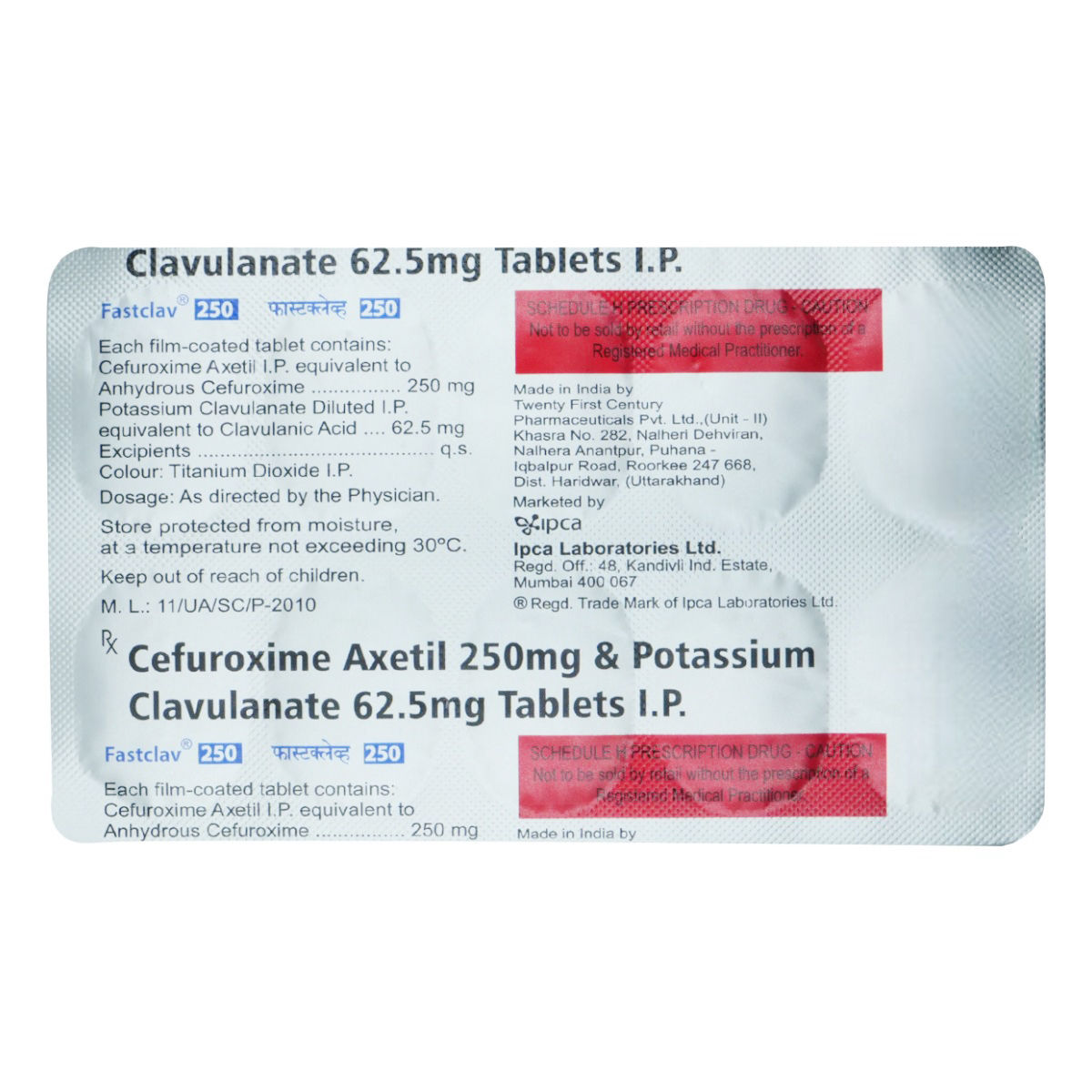 Fastclav 250Mg Tablet 10'S Price, Uses, Side Effects, Composition ...
