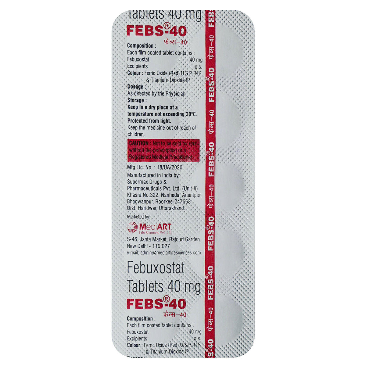 Febs-40 Tablet 10's | Uses, Side Effects, Price | Apollo Pharmacy