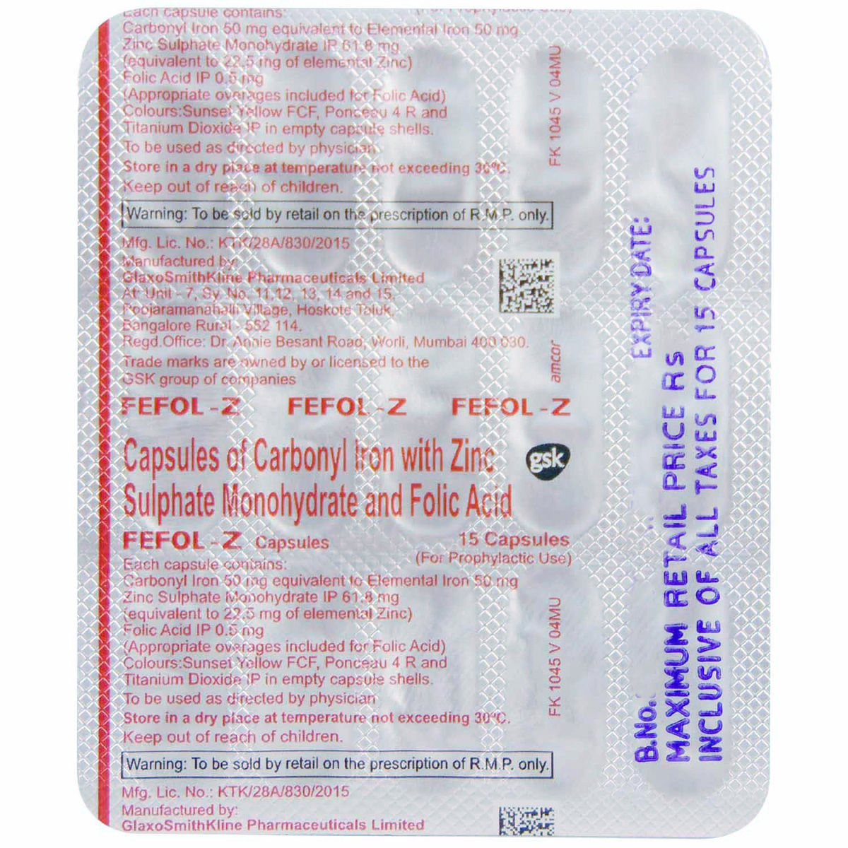 Fefol-Z Capsule 15's Price, Uses, Side Effects, Composition - Apollo ...