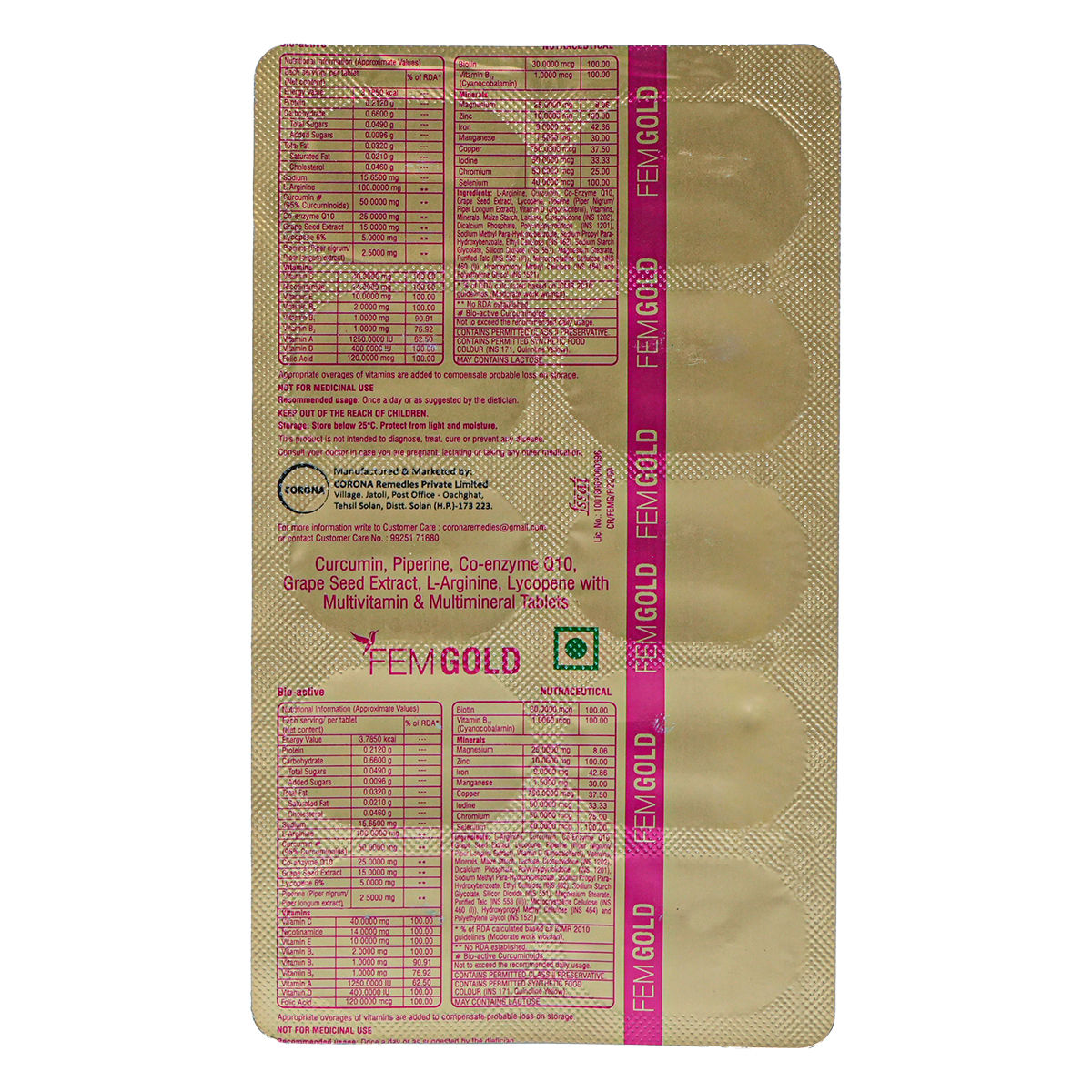 Femgold Tablet 10's Price, Uses, Side Effects, Composition - Apollo ...