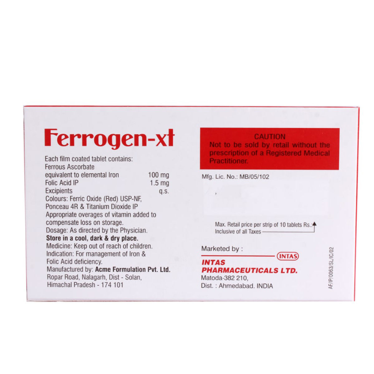 Buy Ferrogen-XT Tablet | 19 Minutes Delivery | Apollo Pharmacy