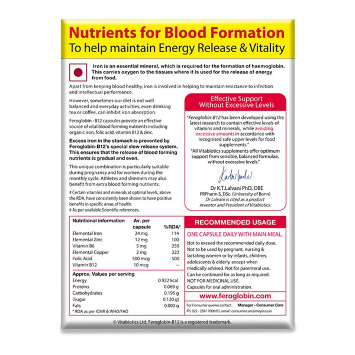 Feroglobin B12 Capsule 15's Price, Uses, Side Effects, Composition ...