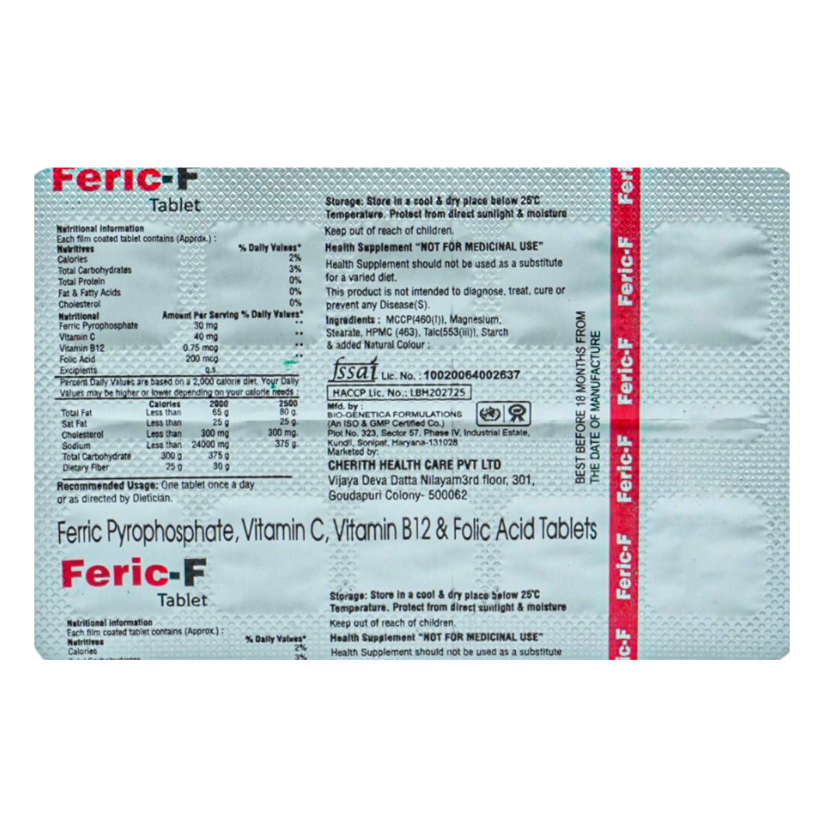 Feric-F Tablet | Uses, Side Effects, Price | Apollo Pharmacy